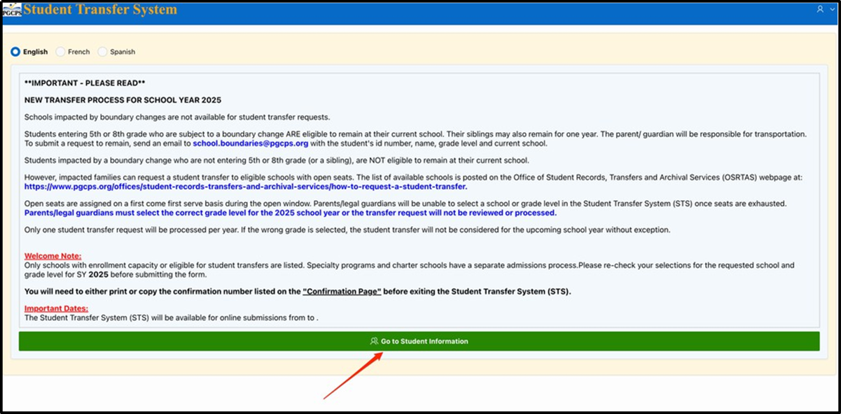 Student Transfer System (STS) Guide
